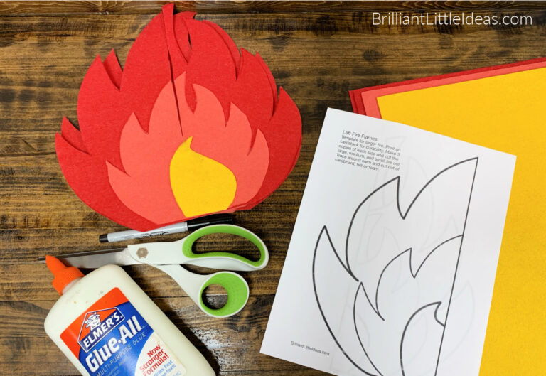 How to Make 3D Fire Flames with Printable Template | Brilliant Little ...