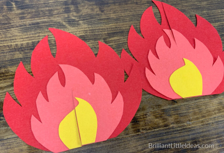 How to Make 3D Fire Flames with Printable Template | Brilliant Little ...