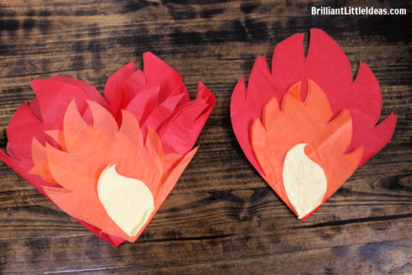 How to Make Tissue Paper Fire Flames with Printable Template ...
