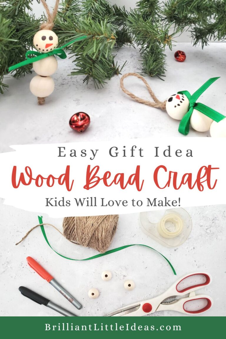Snowman Wood Bead Ornament Craft for Kids | Brilliant Little Ideas