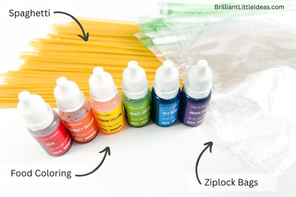DIY Rainbow Spaghetti Taste Safe Recipe for Play | Brilliant Little Ideas