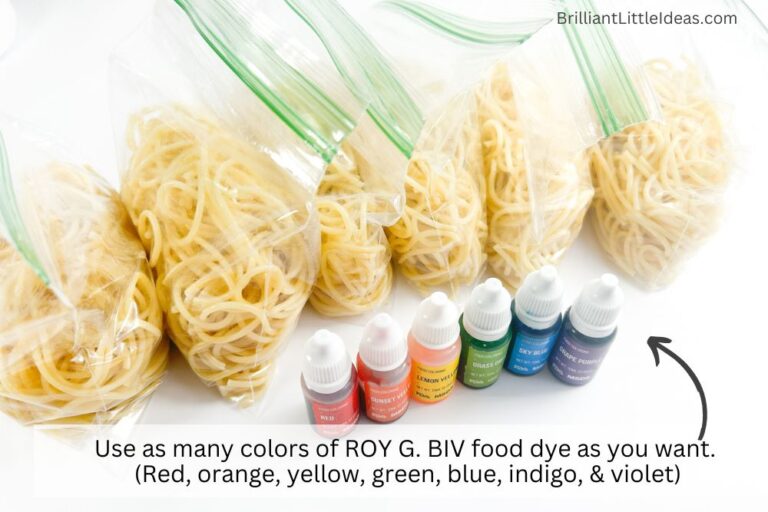 DIY Rainbow Spaghetti Taste Safe Recipe for Play | Brilliant Little Ideas